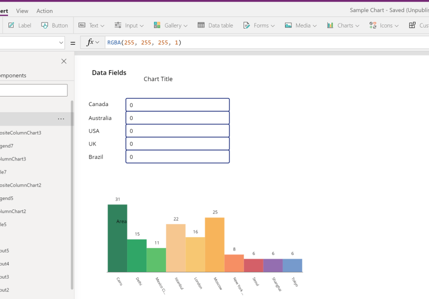 Real time chart updates in PowerApps using collections – immersivecoder