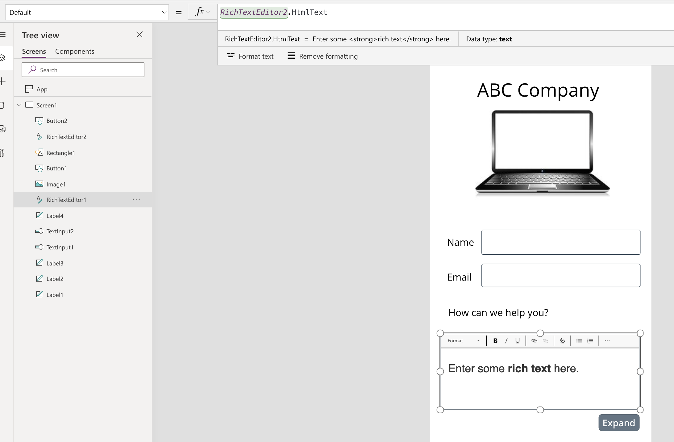 Expandable Rich Text editor control in Power Apps – immersivecoder
